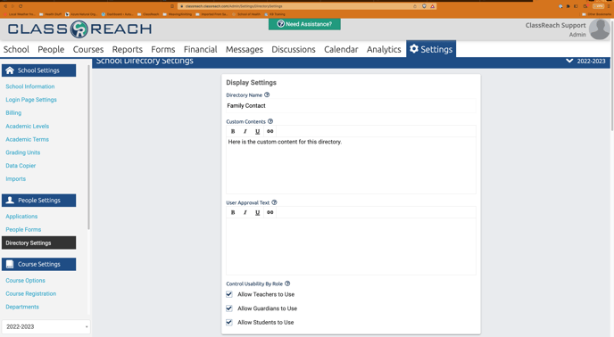 OLD--Setting Up Your School Directory